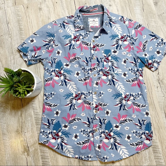 Shirts | Ditch Plains Mens Floral Button Up Short Sleeve Hawaiian ...